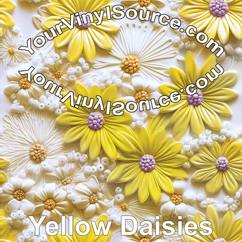 Yellow Daisies printed vinyl 3 sizes – Your Vinyl Source