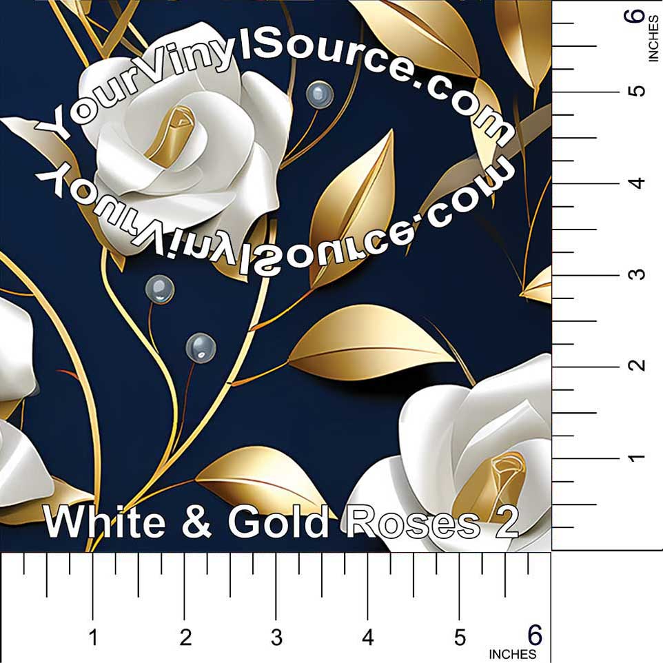 White & Gold Roses 3 – Your Vinyl Source