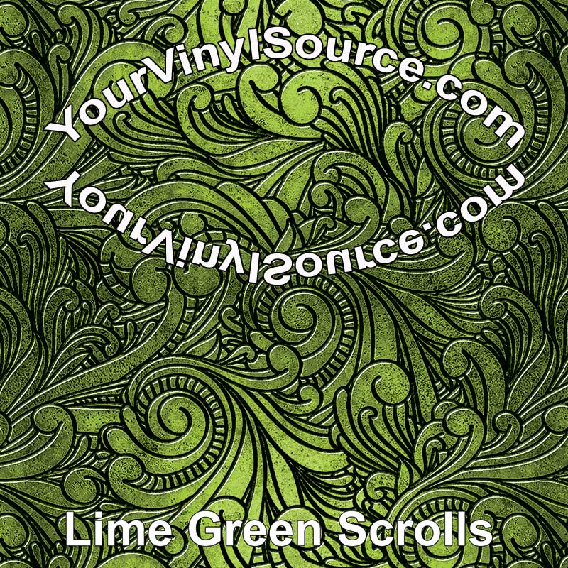 Lime Green Scrolls 2 sizes – Your Vinyl Source